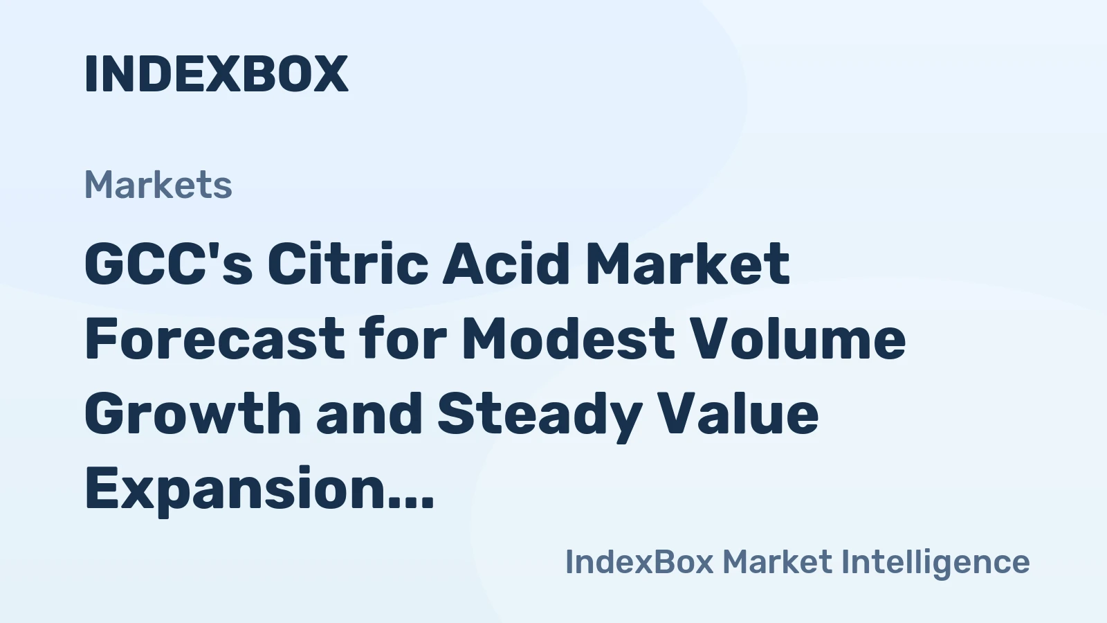 GCC's Citric Acid Market Forecast for Modest Volume Growth and Steady Value Expansion