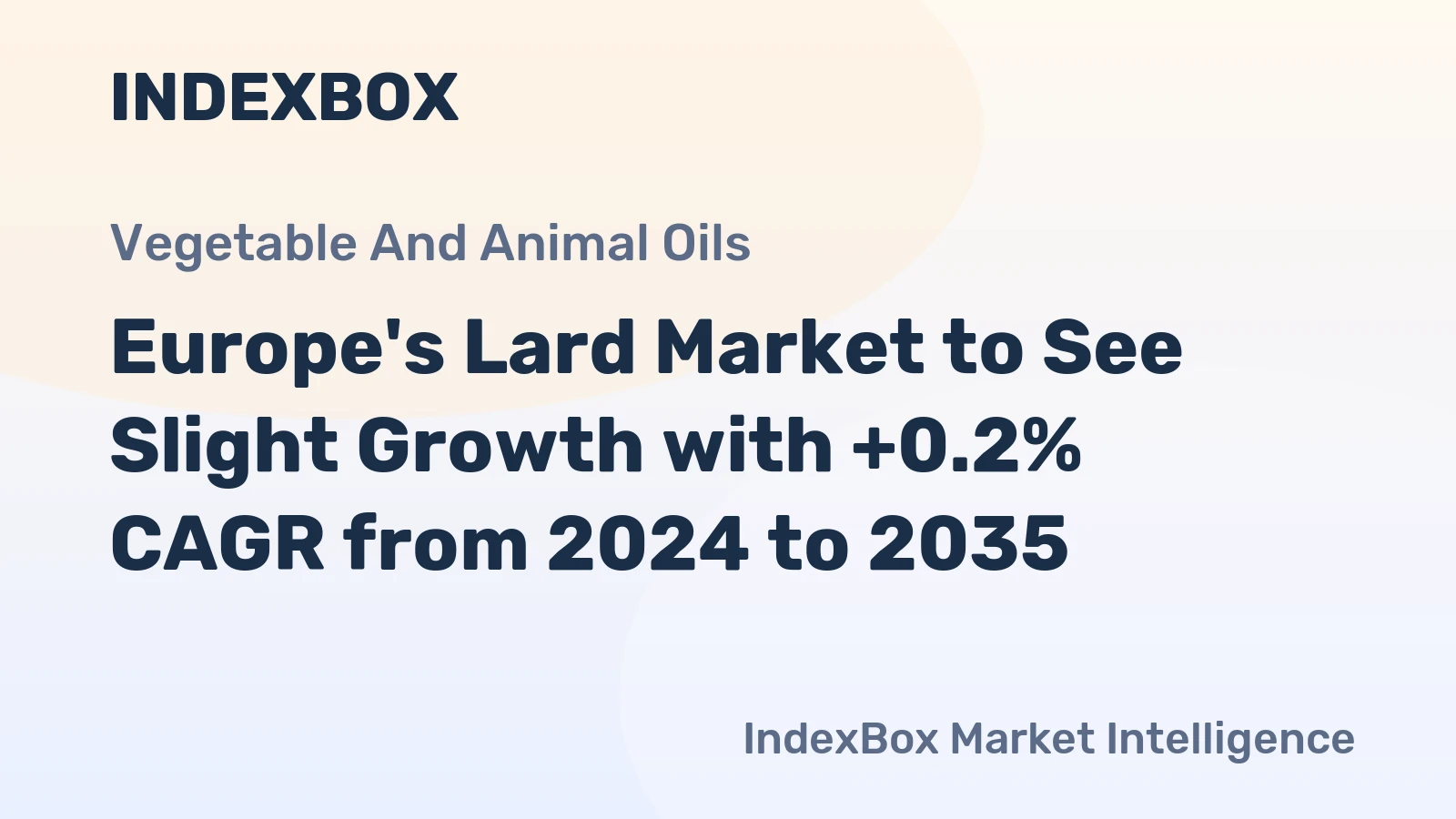 Europe's Lard Market to See Slight Growth with +0.2% CAGR from 2024 to 2035