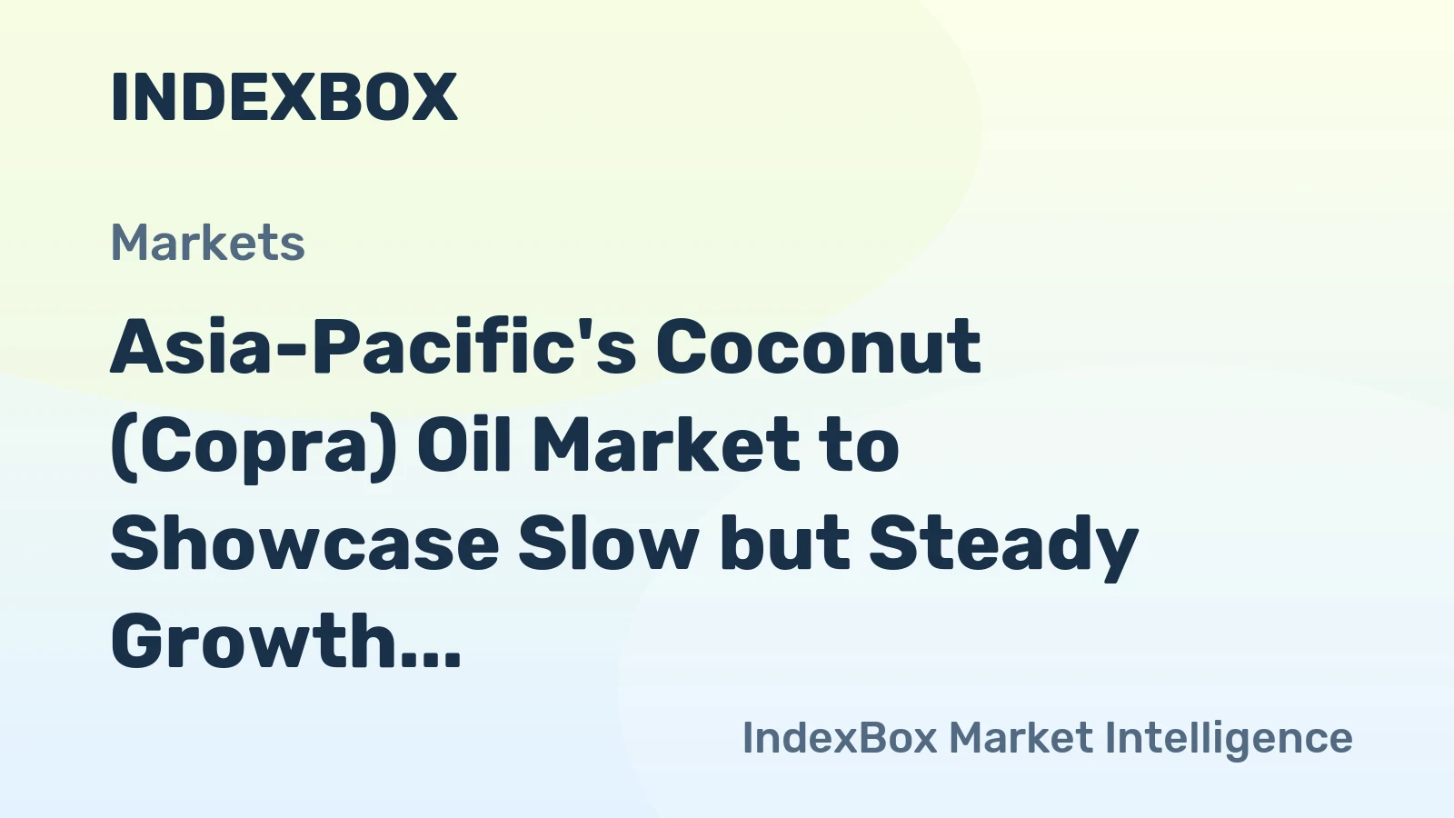 Asia-Pacific's Coconut (Copra) Oil Market to Showcase Slow but Steady Growth with +1.0% CAGR by 2035