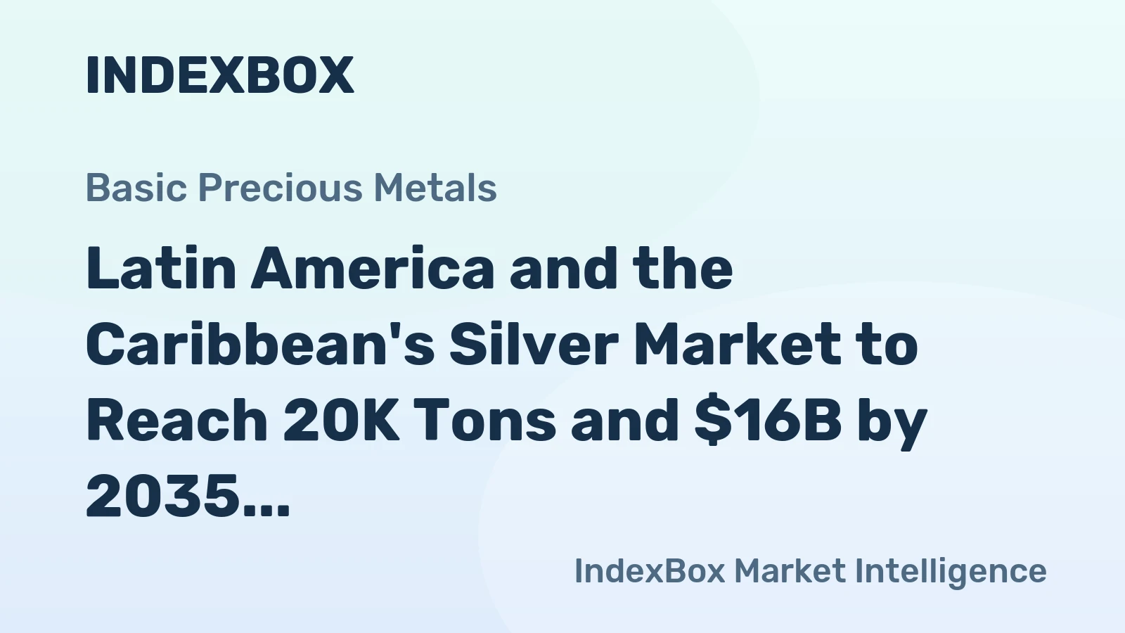 Latin America and the Caribbean's Silver Market to Reach 20K Tons and $16B by 2035