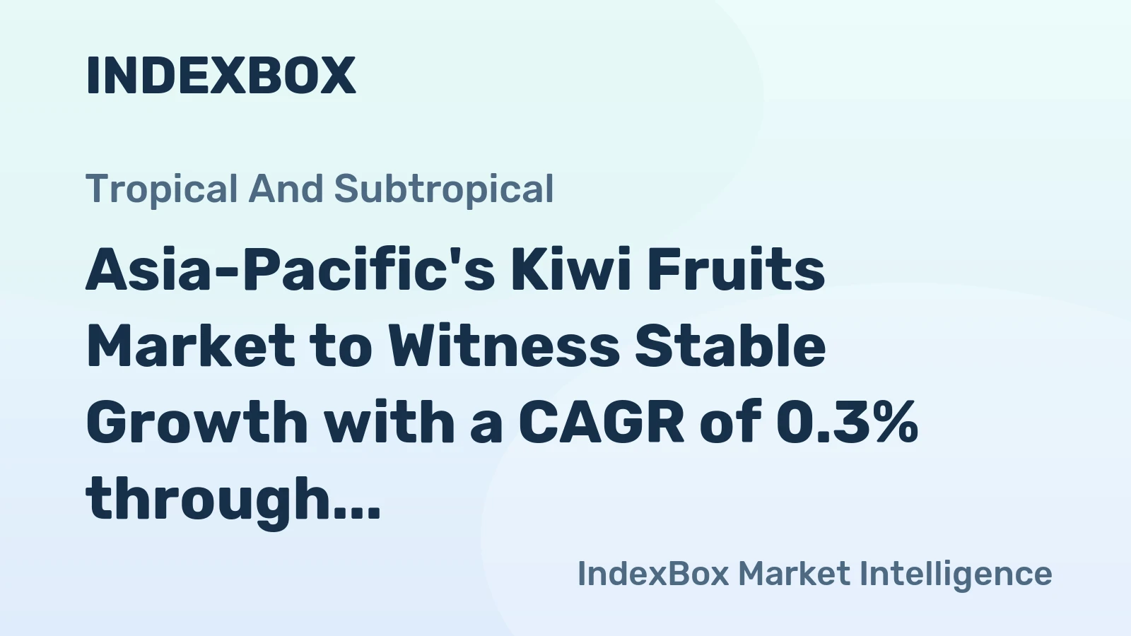 Asia-Pacific's Kiwi Fruits Market to Witness Stable Growth with a CAGR of 0.3% through 2035