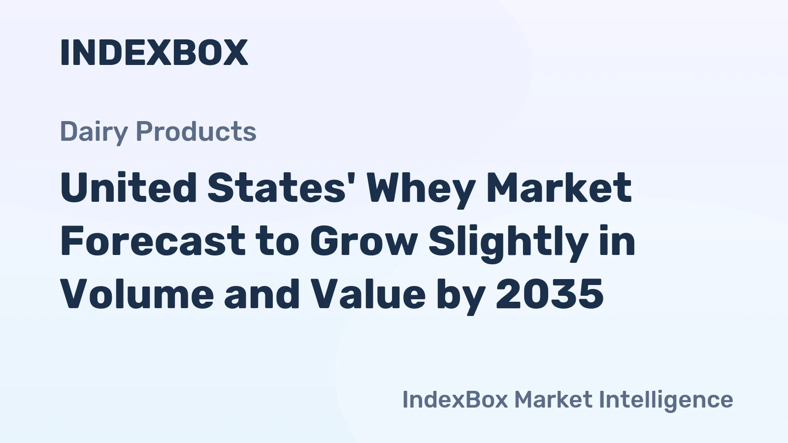 United States' Whey Market Forecast to Grow Slightly in Volume and Value by 2035