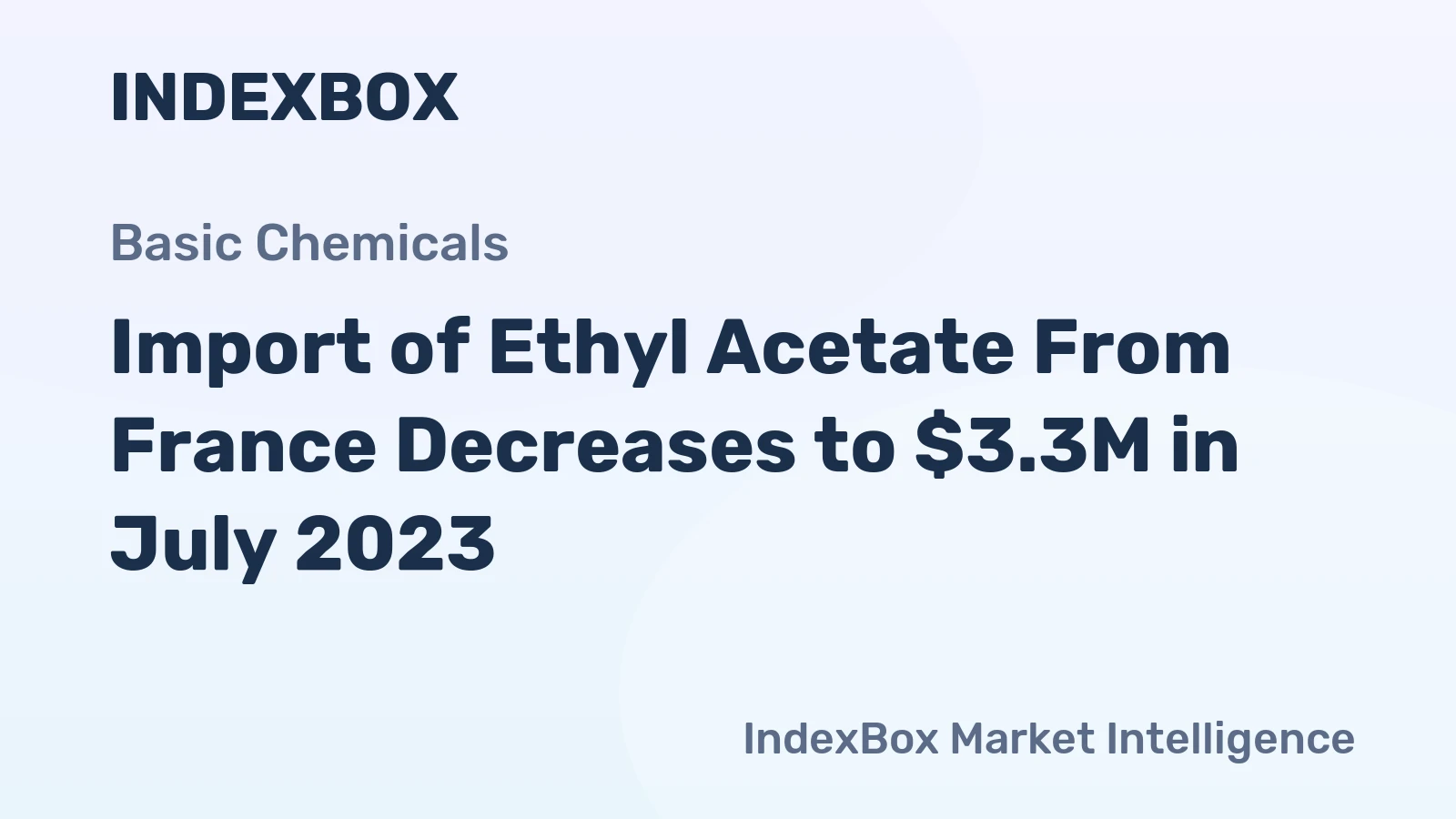 Import of Ethyl Acetate From France Decreases to $3.3M in July 2023.
