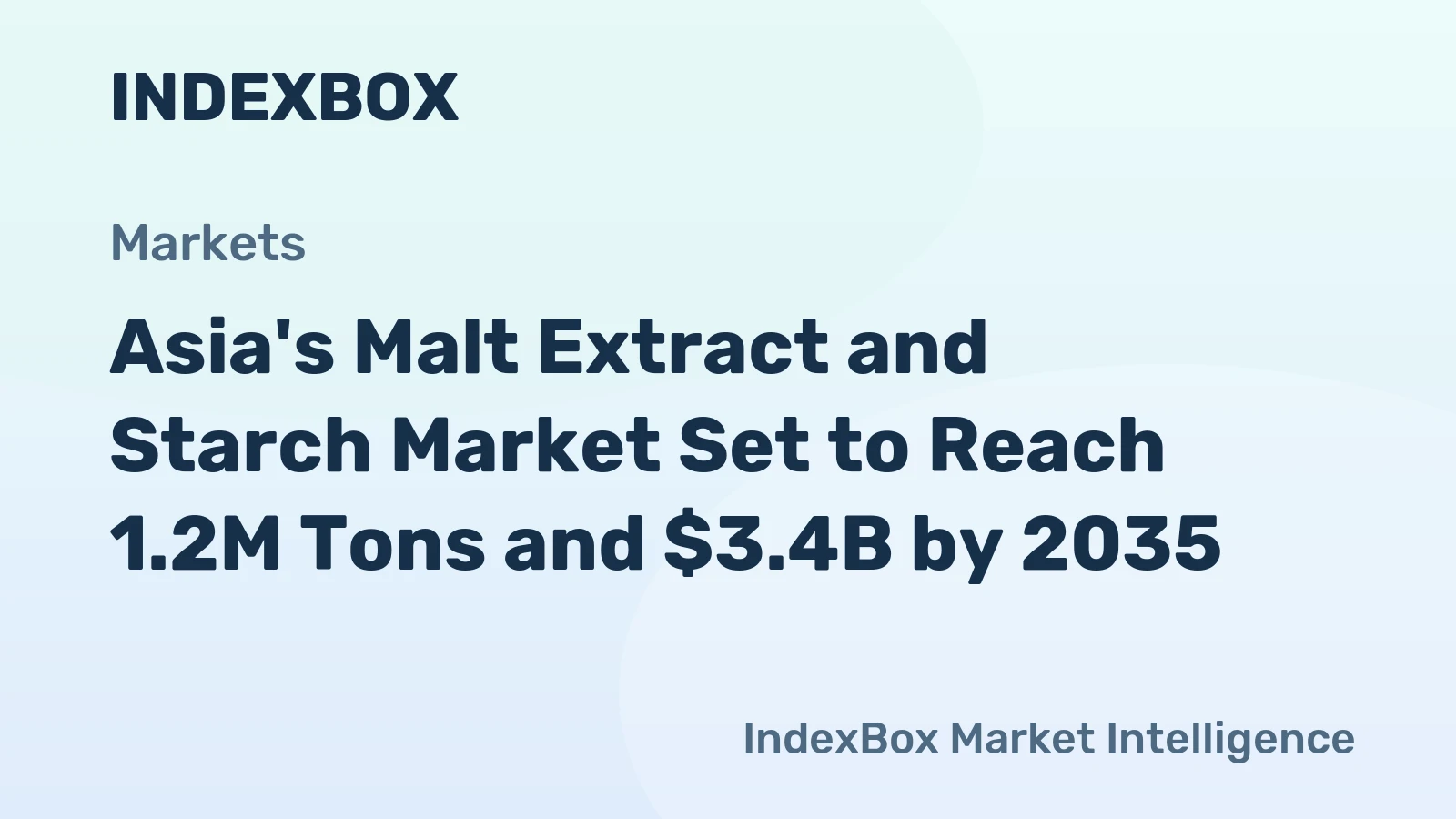 Asia's Malt Extract and Starch Market Set to Reach 1.2M Tons and $3.4B by 2035