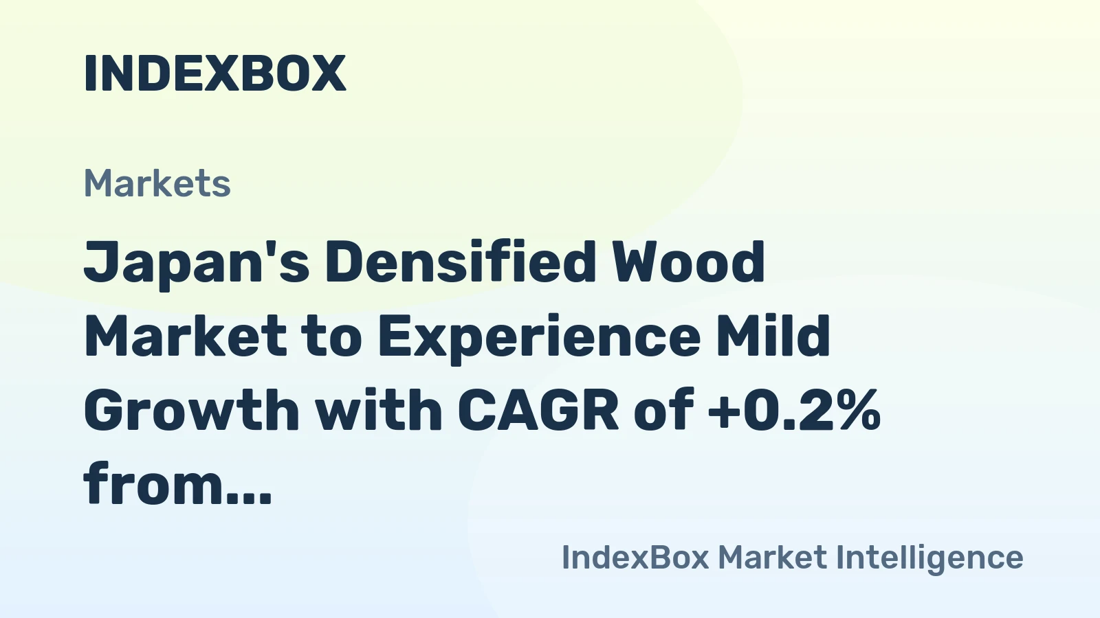 Japan's Densified Wood Market to Experience Mild Growth with CAGR of +0.2% from 2024 to 2035