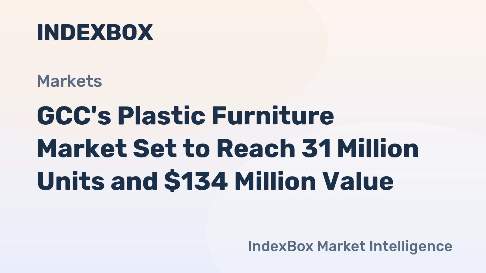 GCC's Plastic Furniture Market Set to Reach 31 Million Units and $134 Million Value