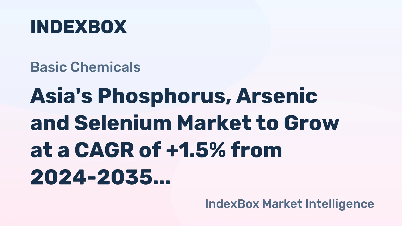 Asia's Phosphorus, Arsenic and Selenium Market to Grow at a CAGR of +1.5% from 2024-2035
