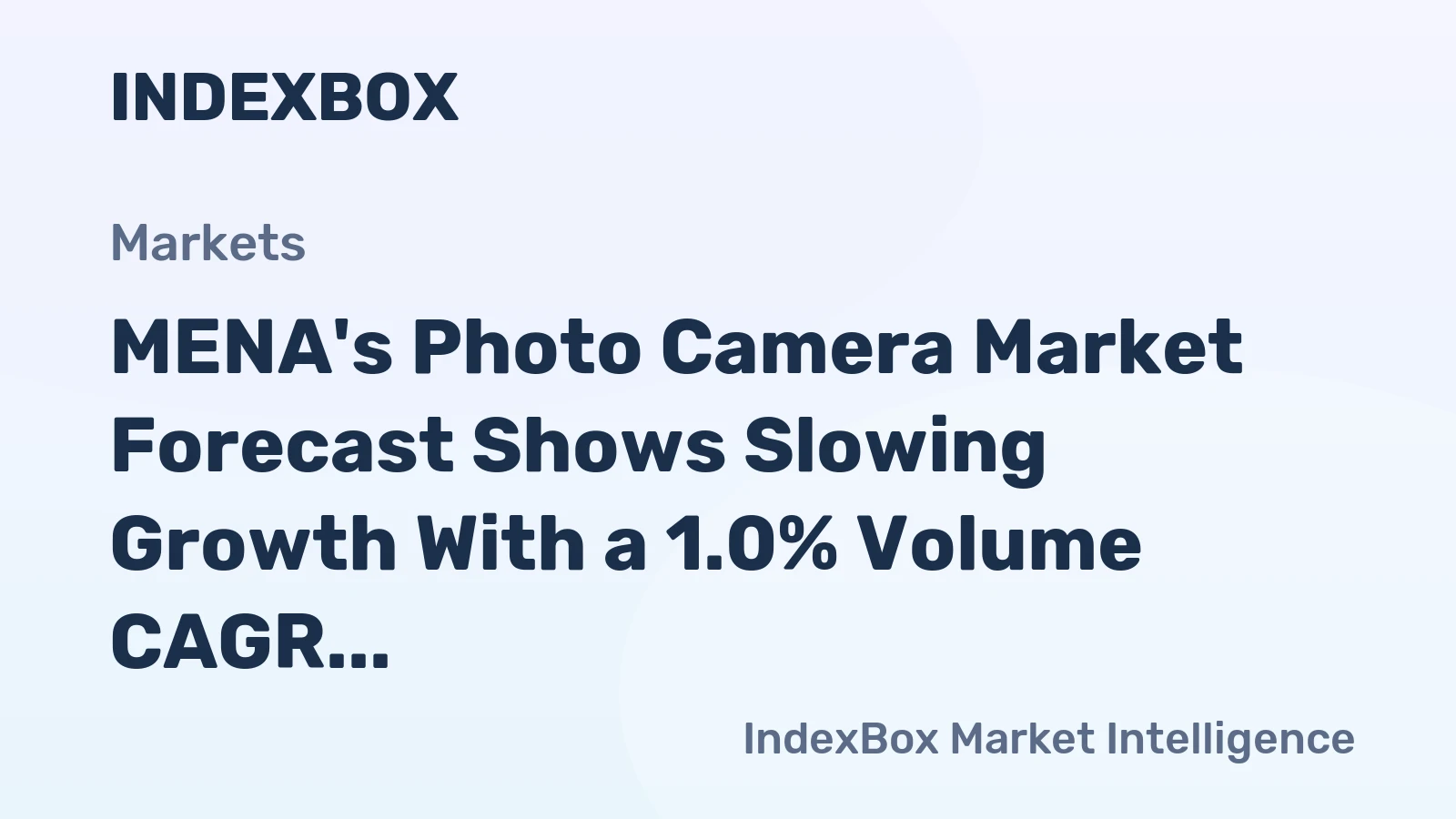MENA's Photo Camera Market Forecast Shows Slowing Growth With a 1.0% Volume CAGR Through 2035