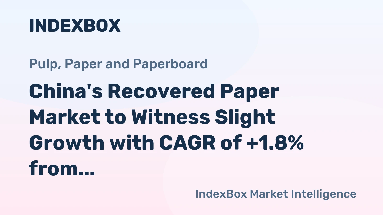 China's Recovered Paper Market to Witness Slight Growth with CAGR of +1.8% from 2024 to 2035