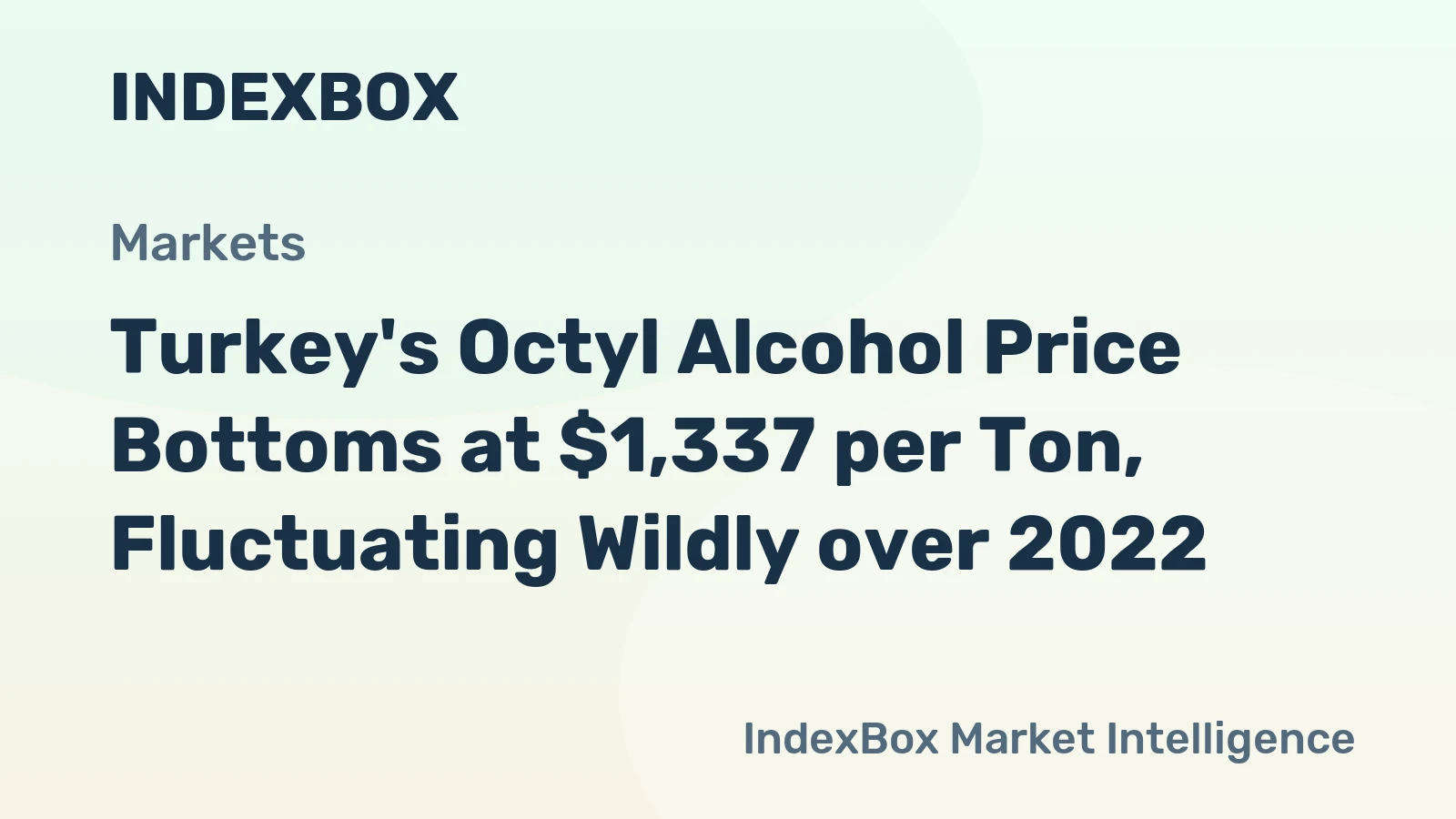 Turkey's Octyl Alcohol Price Bottoms at $1,337 per Ton, Fluctuating Wildly over 2022