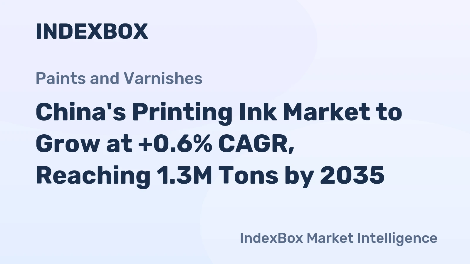 China's Printing Ink Market to Grow at +0.6% CAGR, Reaching 1.3M Tons by 2035
