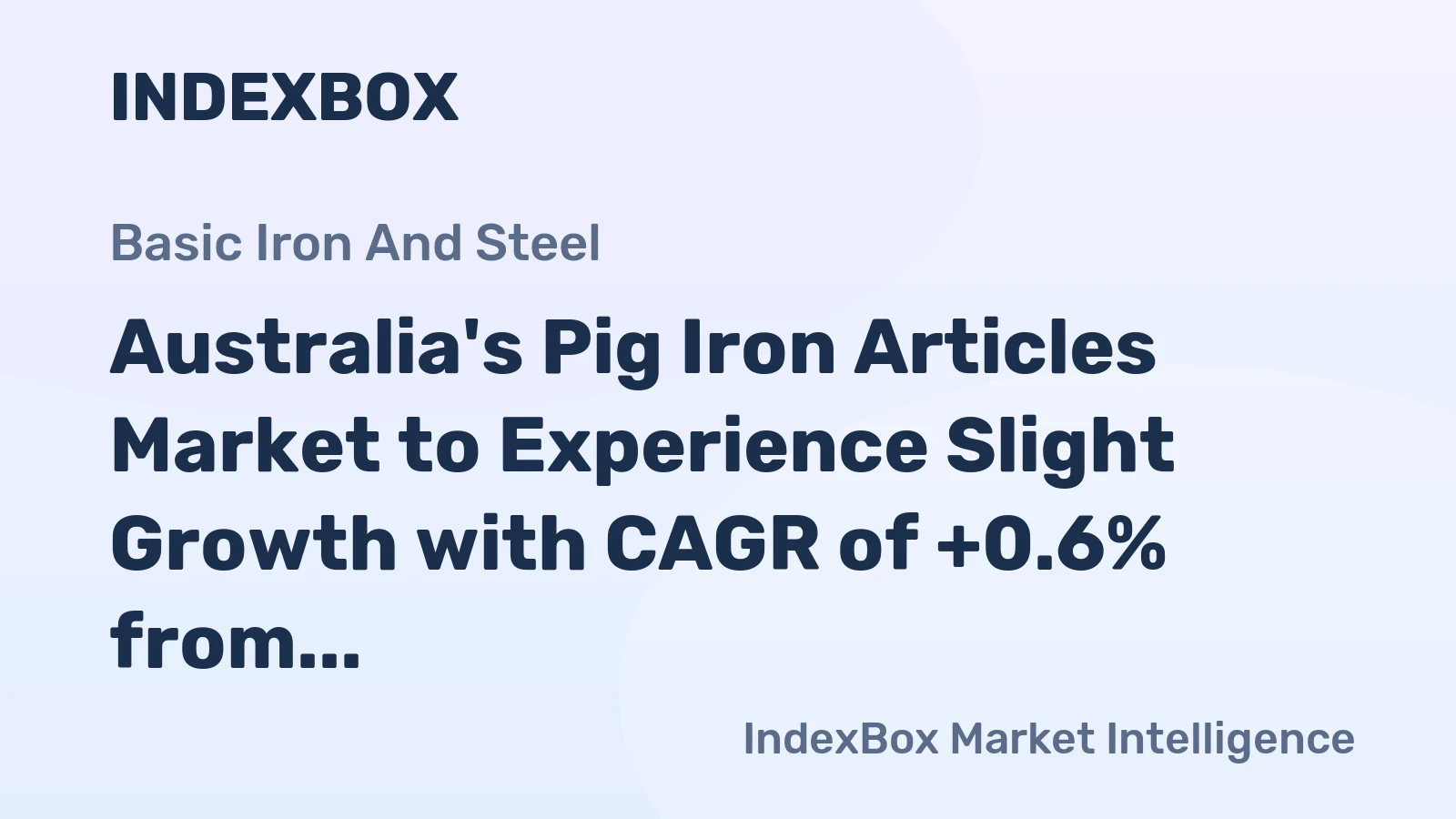 Australia's Pig Iron Articles Market to Experience Slight Growth with CAGR of +0.6% from 2024-2035