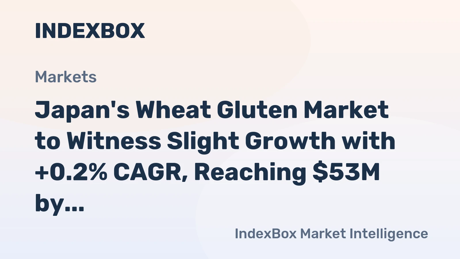 Japan's Wheat Gluten Market to Witness Slight Growth with +0.2% CAGR, Reaching $53M by 2035