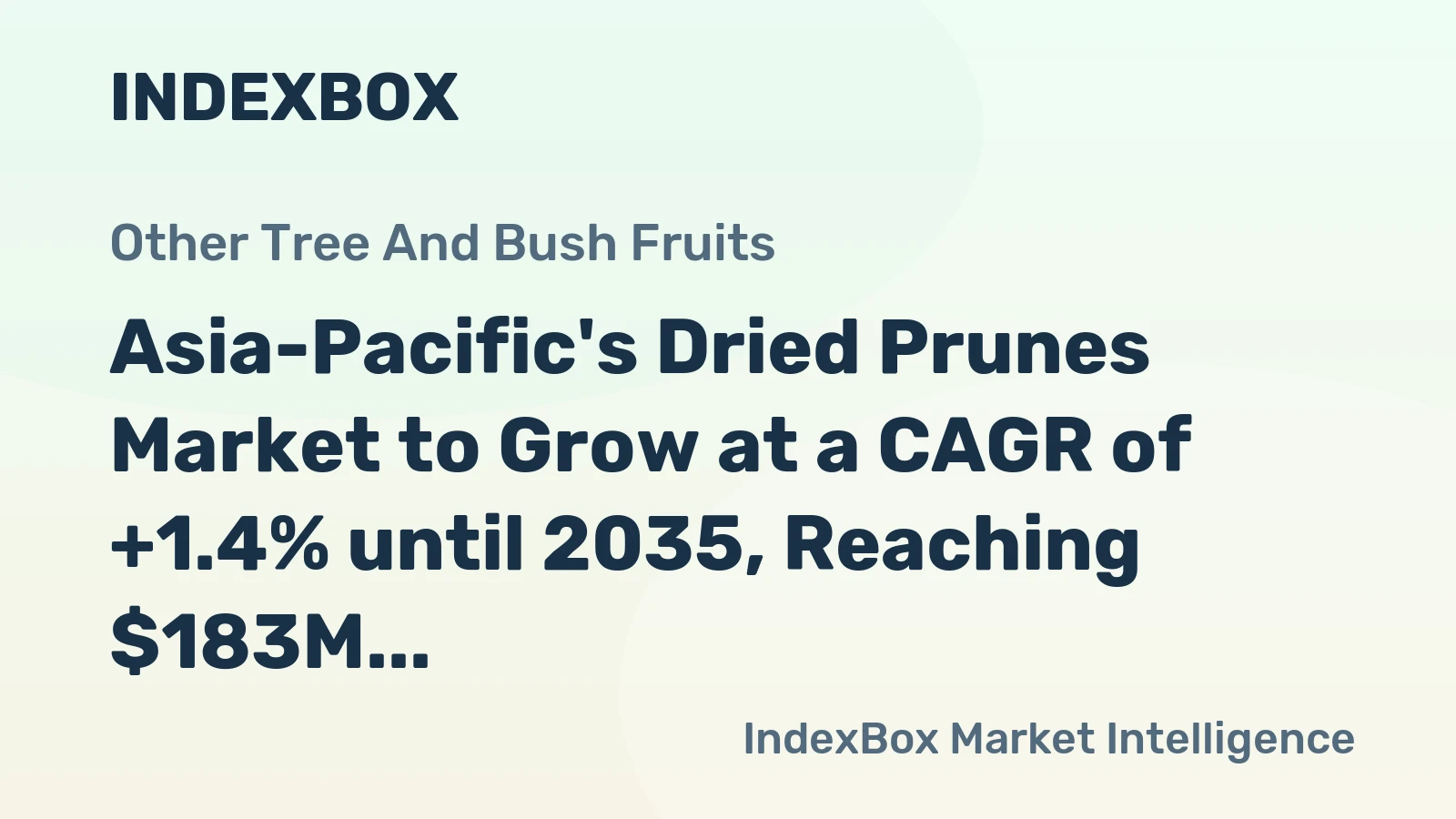 Asia-Pacific's Dried Prunes Market to Grow at a CAGR of +1.4% until 2035, Reaching $183M in Value