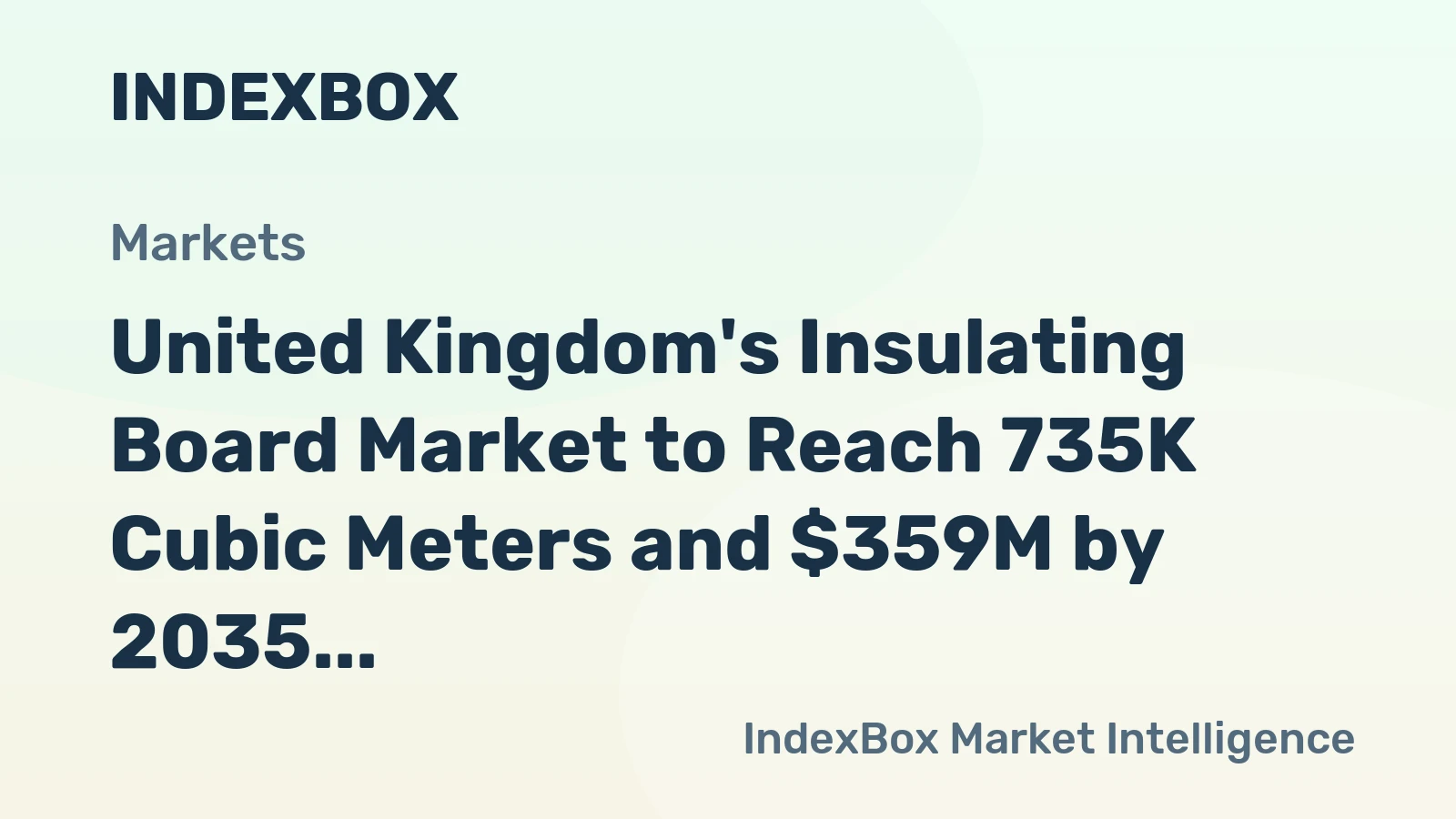 United Kingdom's Insulating Board Market to Reach 735K Cubic Meters and $359M by 2035