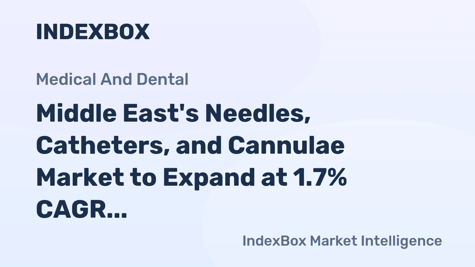 Middle East's Needles, Catheters, and Cannulae Market to Expand at 1.7% CAGR Through 2035