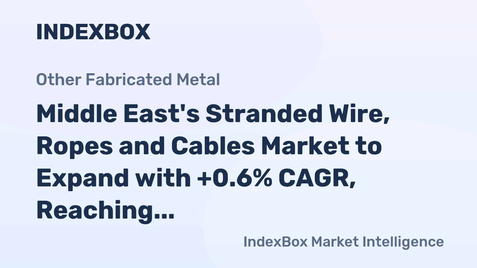 Middle East's Stranded Wire, Ropes and Cables Market to Expand with +0.6% CAGR, Reaching $2.5B by 2035