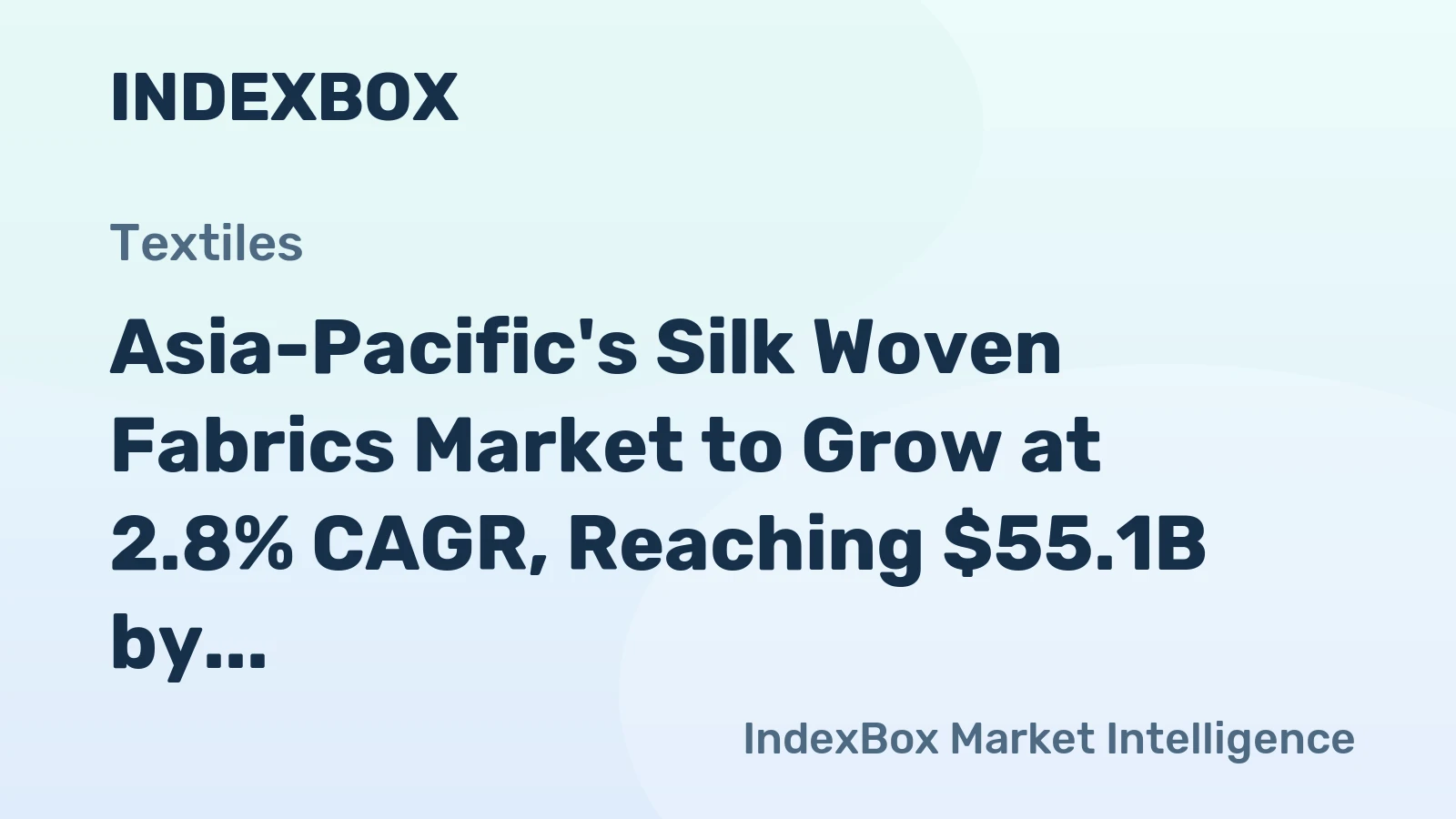 Asia-Pacific's Silk Woven Fabrics Market to Grow at 2.8% CAGR, Reaching $55.1B by 2035