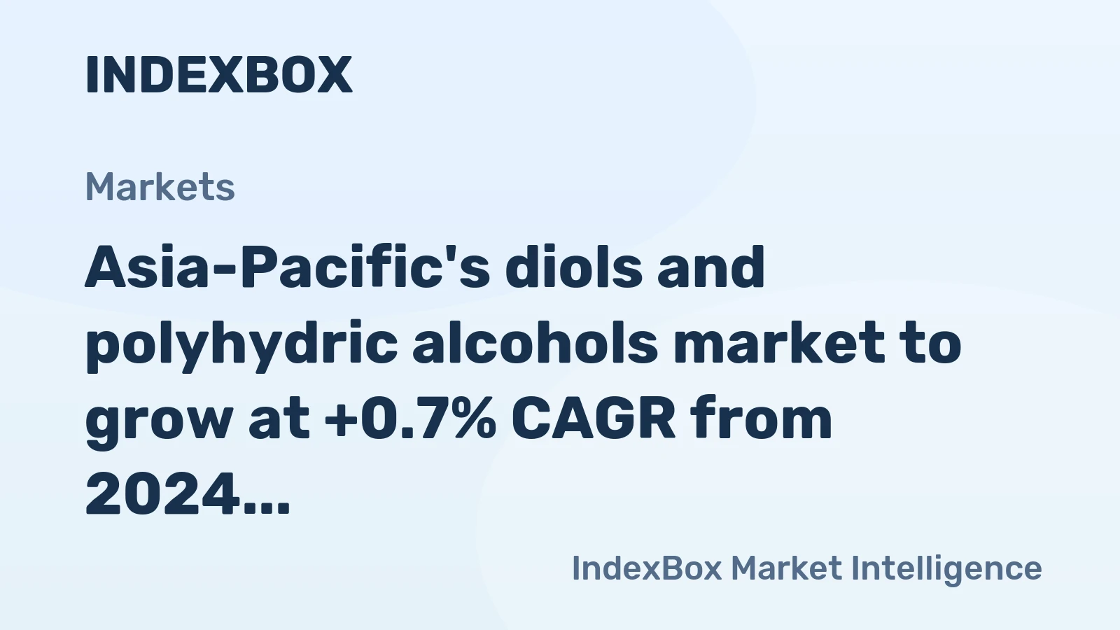 Asia-Pacific's diols and polyhydric alcohols market to grow at +0.7% CAGR from 2024 to 2035