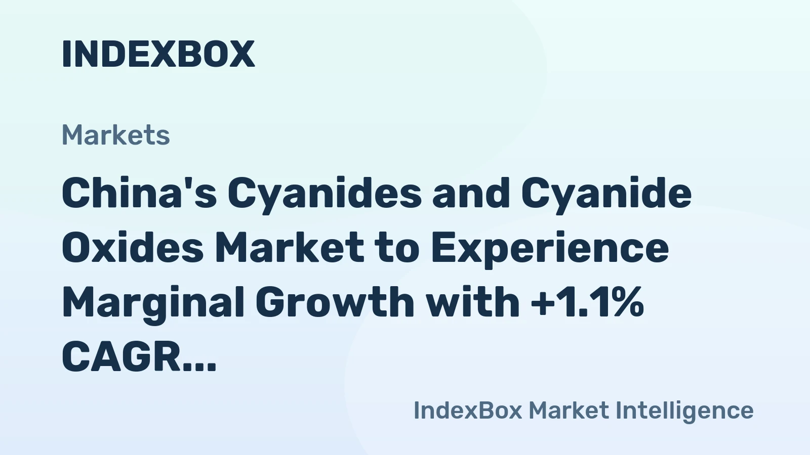 China's Cyanides and Cyanide Oxides Market to Experience Marginal Growth with +1.1% CAGR