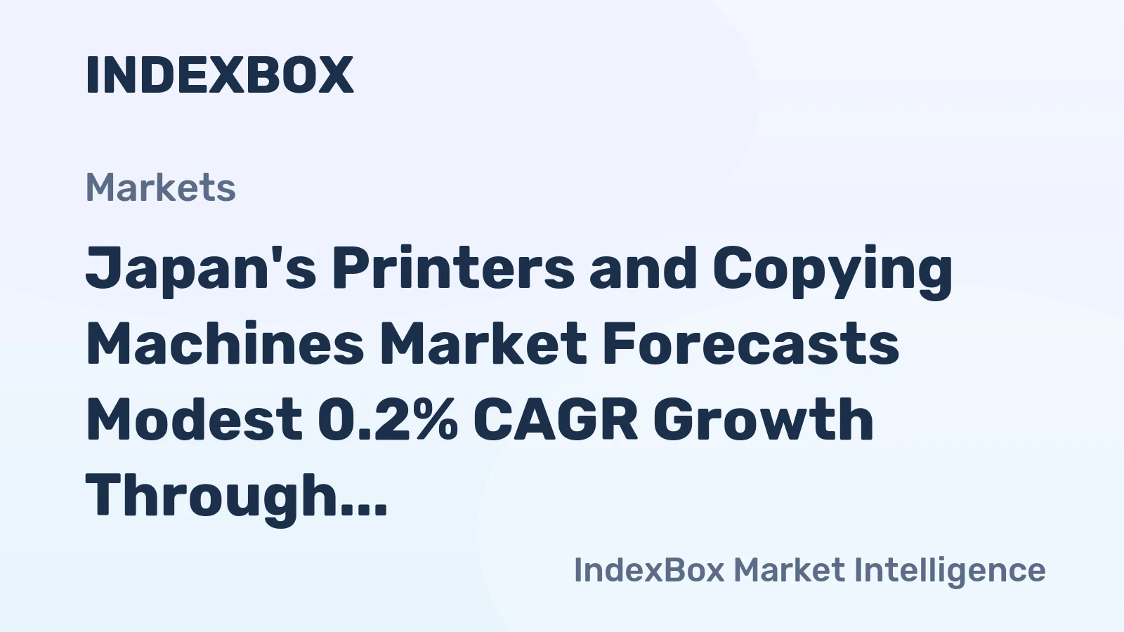 Japan's Printers and Copying Machines Market Forecasts Modest 0.2% CAGR Growth Through 2035