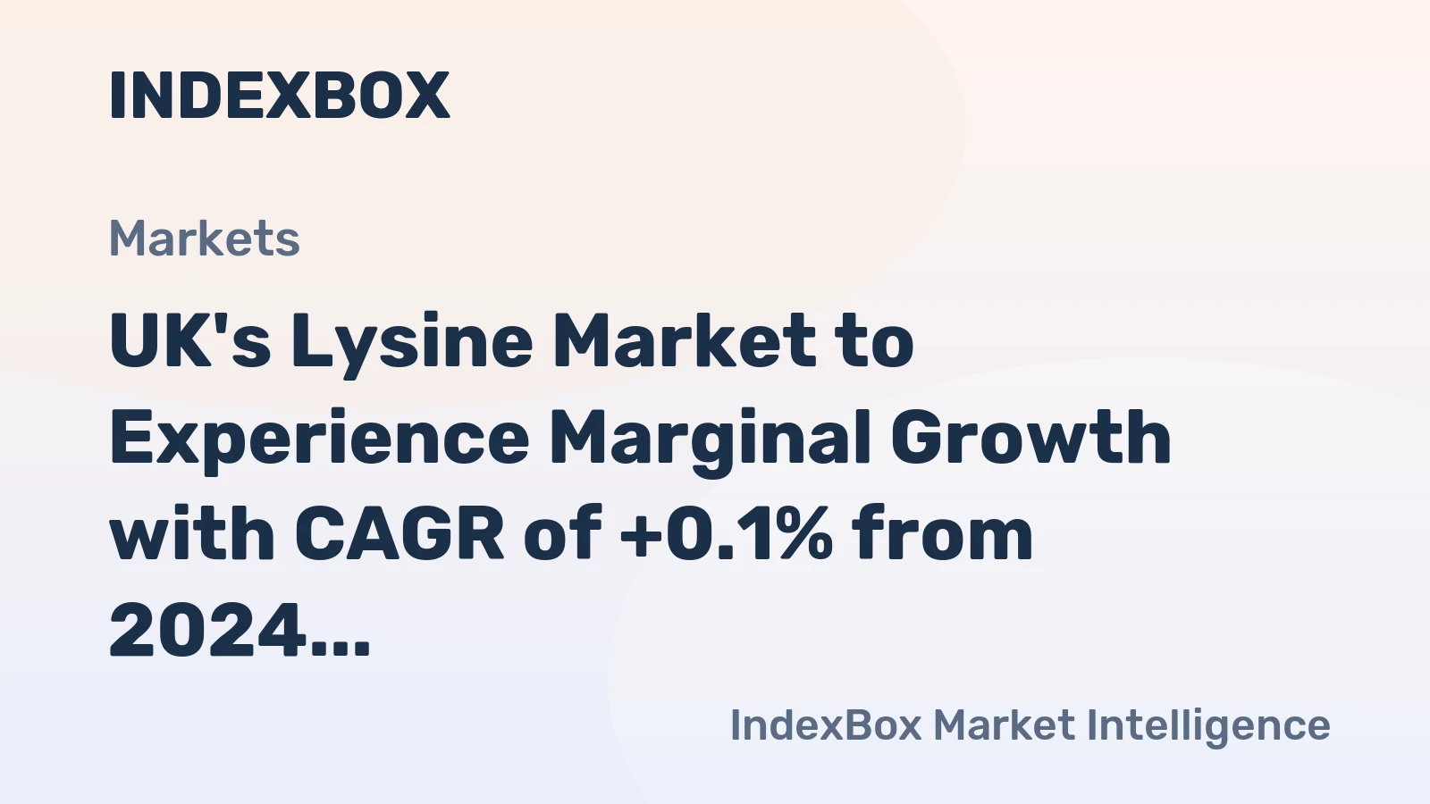UK's Lysine Market to Experience Marginal Growth with CAGR of +0.1% from 2024 to 2035