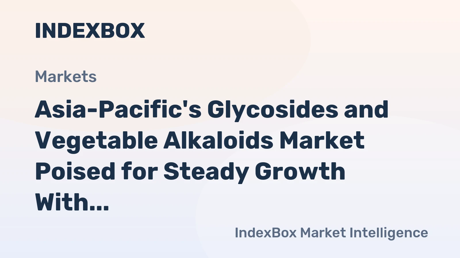 Asia-Pacific's Glycosides and Vegetable Alkaloids Market Poised for Steady Growth With 2% CAGR Through 2035