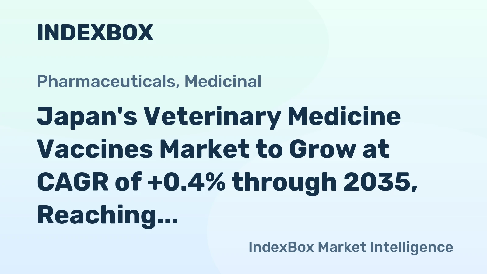 Japan's Veterinary Medicine Vaccines Market to Grow at CAGR of +0.4% through 2035, Reaching 217 Tons