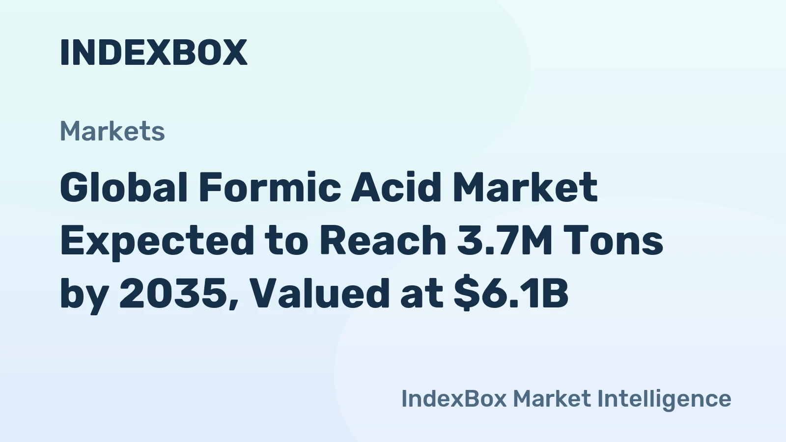Global Formic Acid Market Expected to Reach 3.7M Tons by 2035, Valued at $6.1B