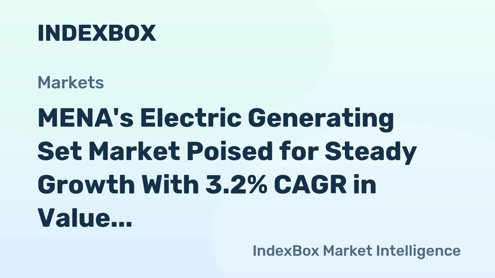 MENA's Electric Generating Set Market Poised for Steady Growth With 3.2% CAGR in Value Through 2035