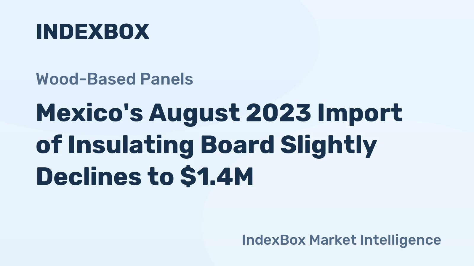 Mexico's August 2023 Import of Insulating Board Slightly Declines to $1.4M