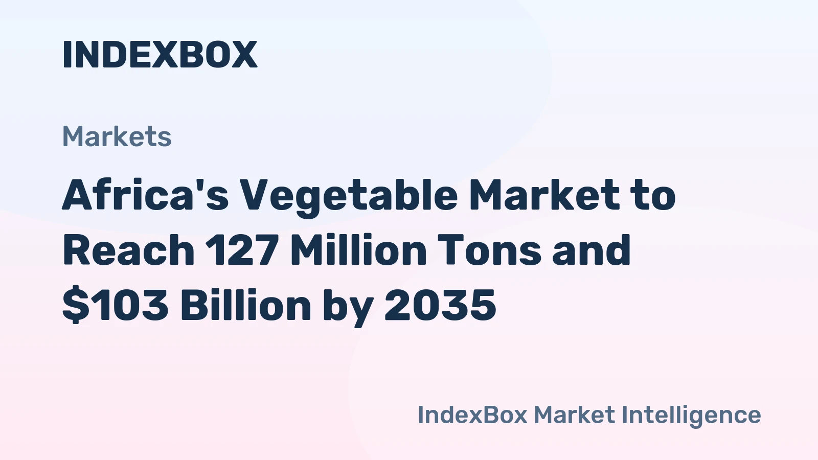 Africa's Vegetable Market to Reach 127 Million Tons and $103 Billion by 2035