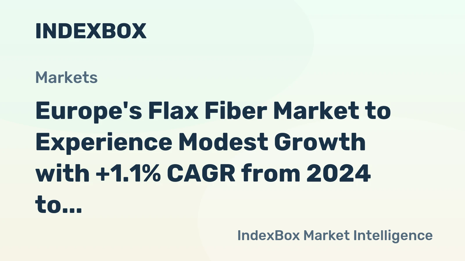 Europe's Flax Fiber Market to Experience Modest Growth with +1.1% CAGR from 2024 to 2035
