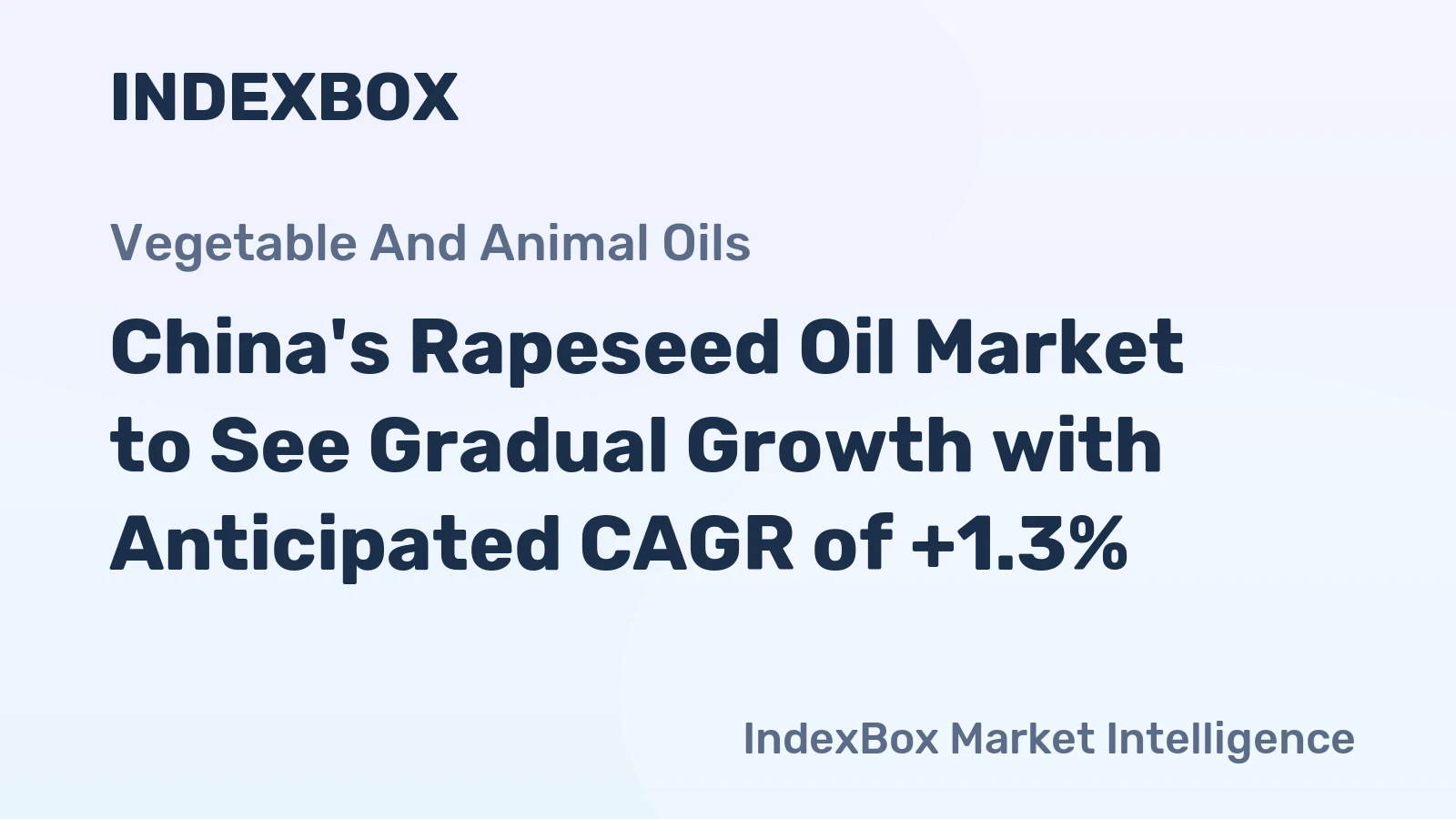 China's Rapeseed Oil Market to See Gradual Growth with Anticipated CAGR of +1.3%