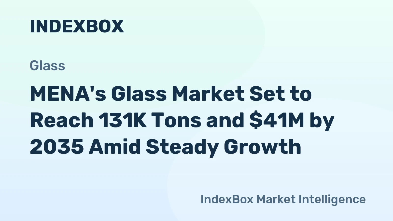 MENA's Glass Market Set to Reach 131K Tons and $41M by 2035 Amid Steady Growth