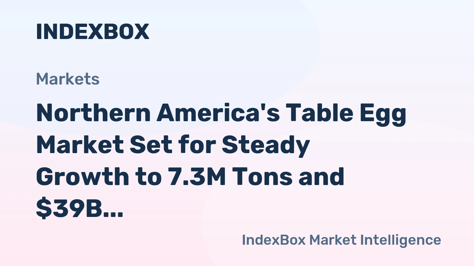 Northern America's Table Egg Market Set for Steady Growth to 7.3M Tons and $39B by 2035