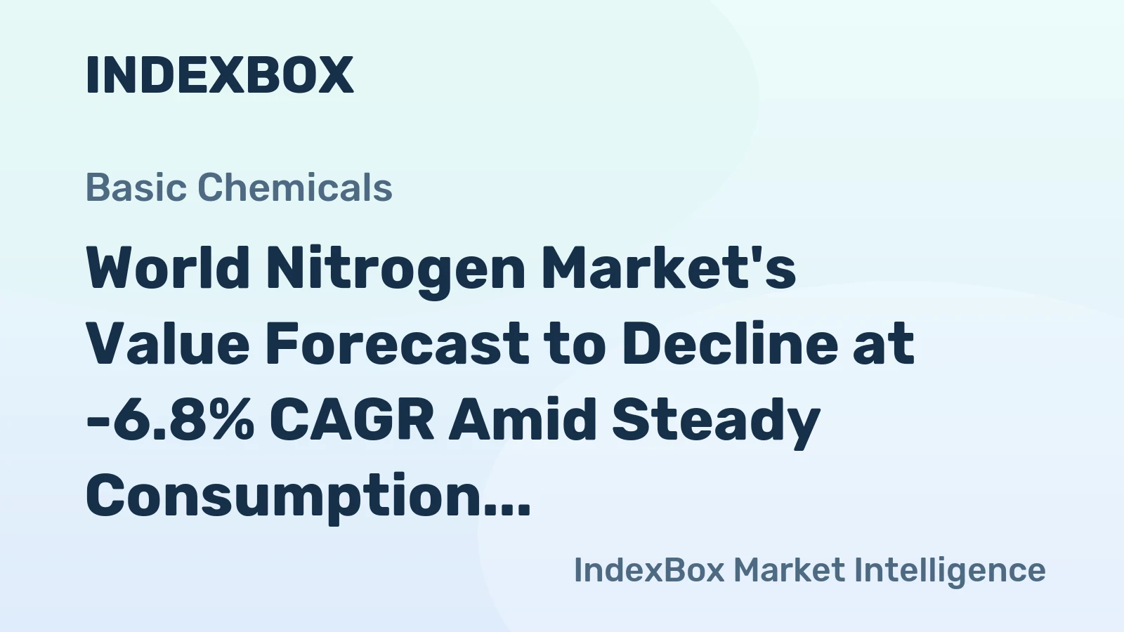 World Nitrogen Market's Value Forecast to Decline at -6.8% CAGR Amid Steady Consumption Growth