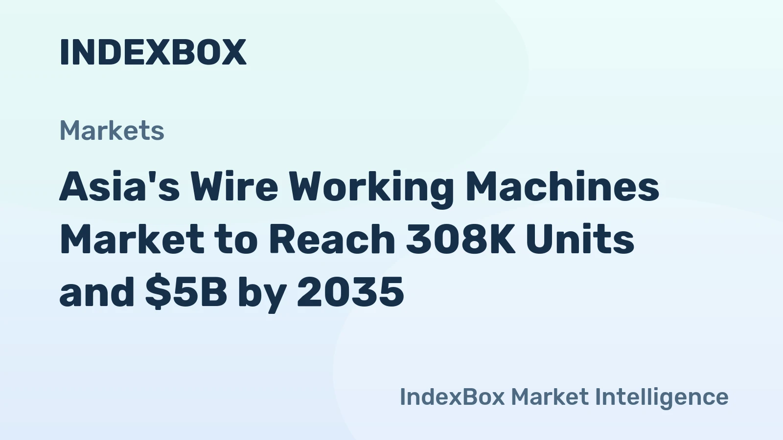 Asia's Wire Working Machines Market to Reach 308K Units and $5B by 2035