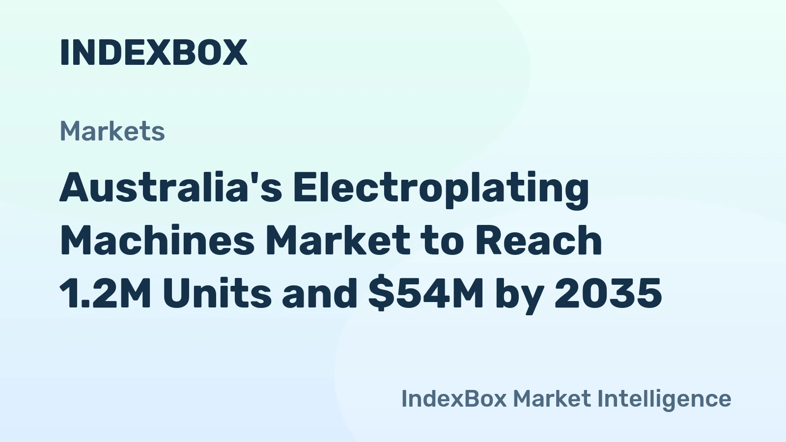 Australia's Electroplating Machines Market to Reach 1.2M Units and $54M by 2035