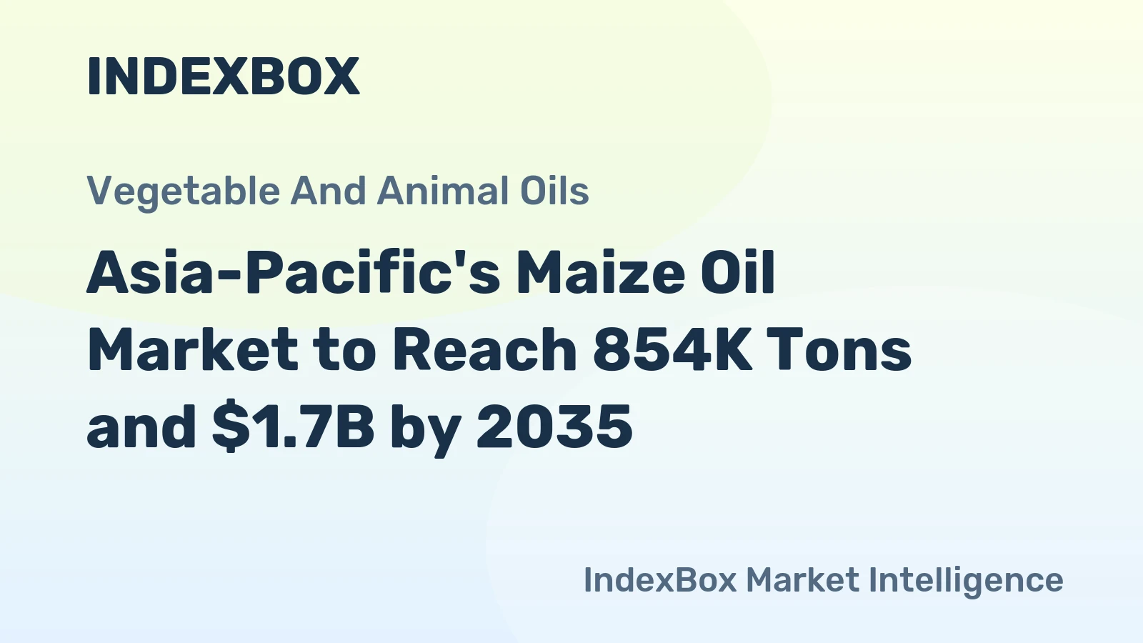 Asia-Pacific's Maize Oil Market to Reach 854K Tons and $1.7B by 2035
