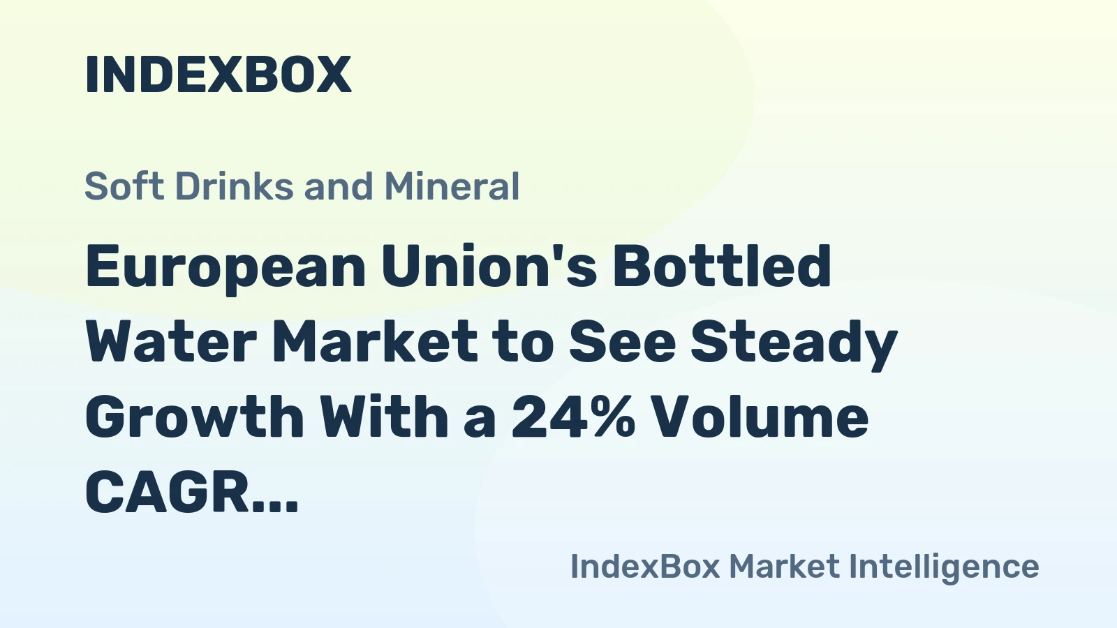 European Union's Bottled Water Market to See Steady Growth With a 24% Volume CAGR Through 2035