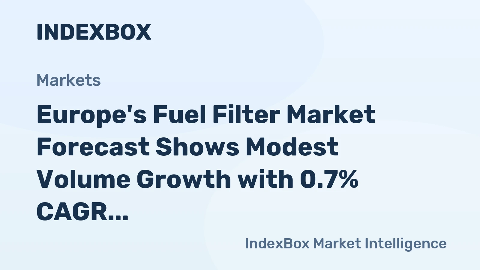 Europe's Fuel Filter Market Forecast Shows Modest Volume Growth with 0.7% CAGR Through 2035