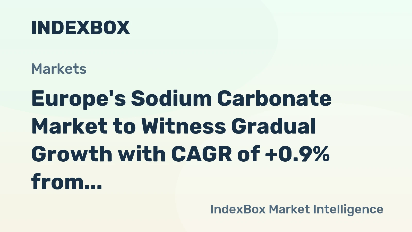 Europe's Sodium Carbonate Market to Witness Gradual Growth with CAGR of +0.9% from 2024 to 2035
