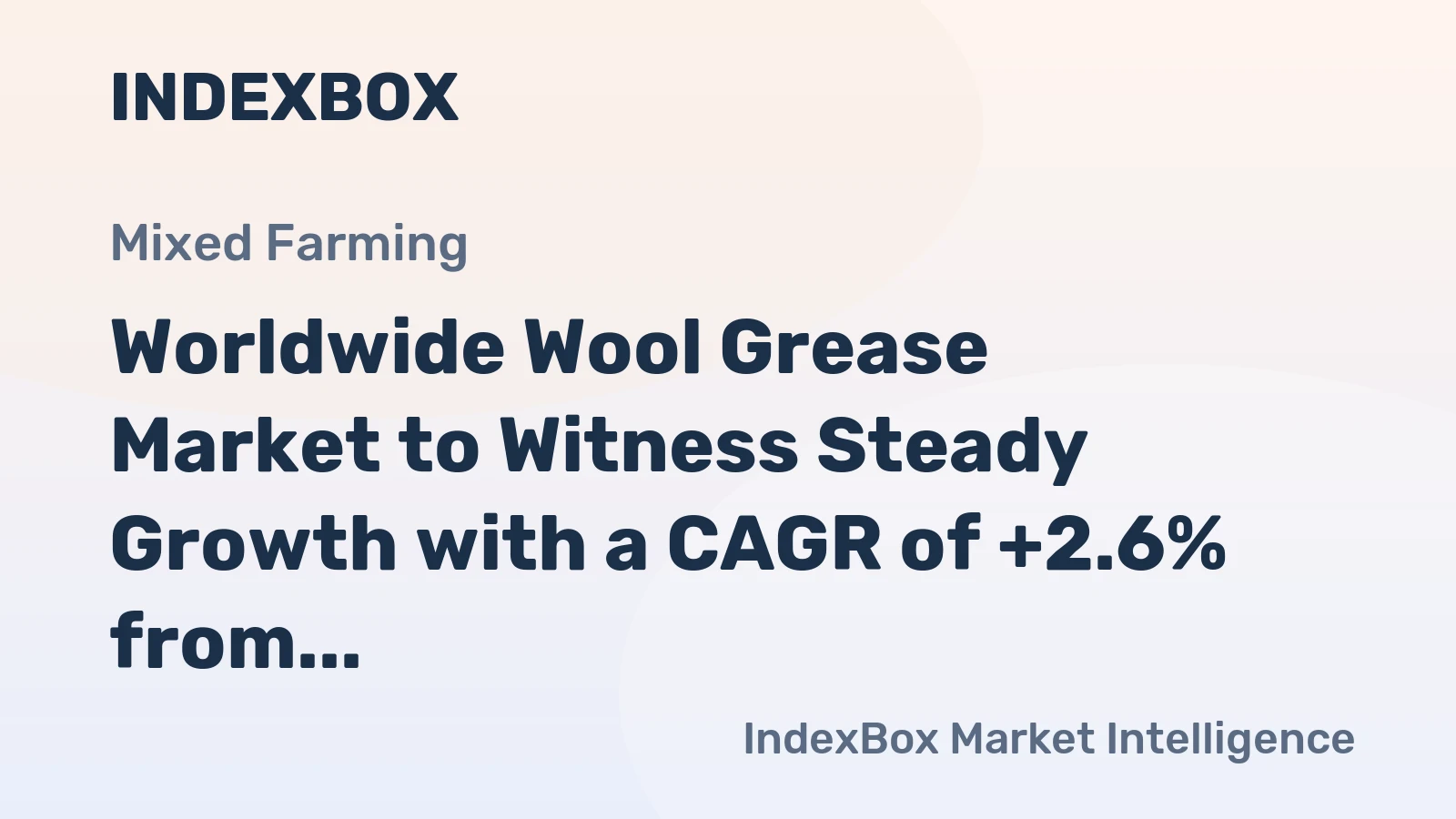 Worldwide Wool Grease Market to Witness Steady Growth with a CAGR of +2.6% from 2023 to 2030