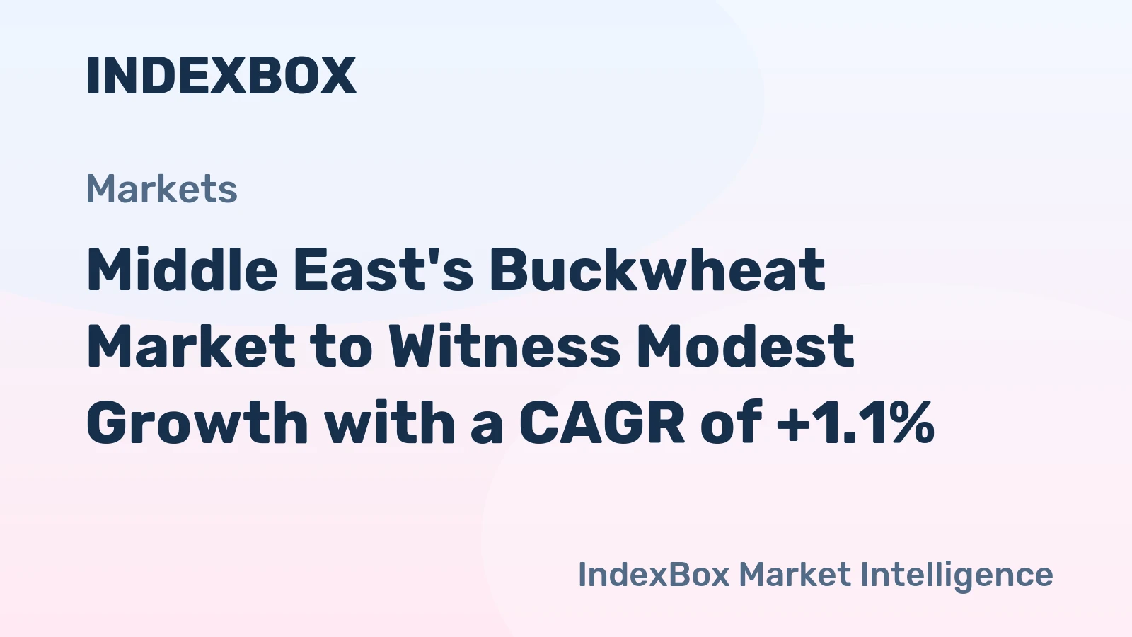 Middle East's Buckwheat Market to Witness Modest Growth with a CAGR of +1.1%