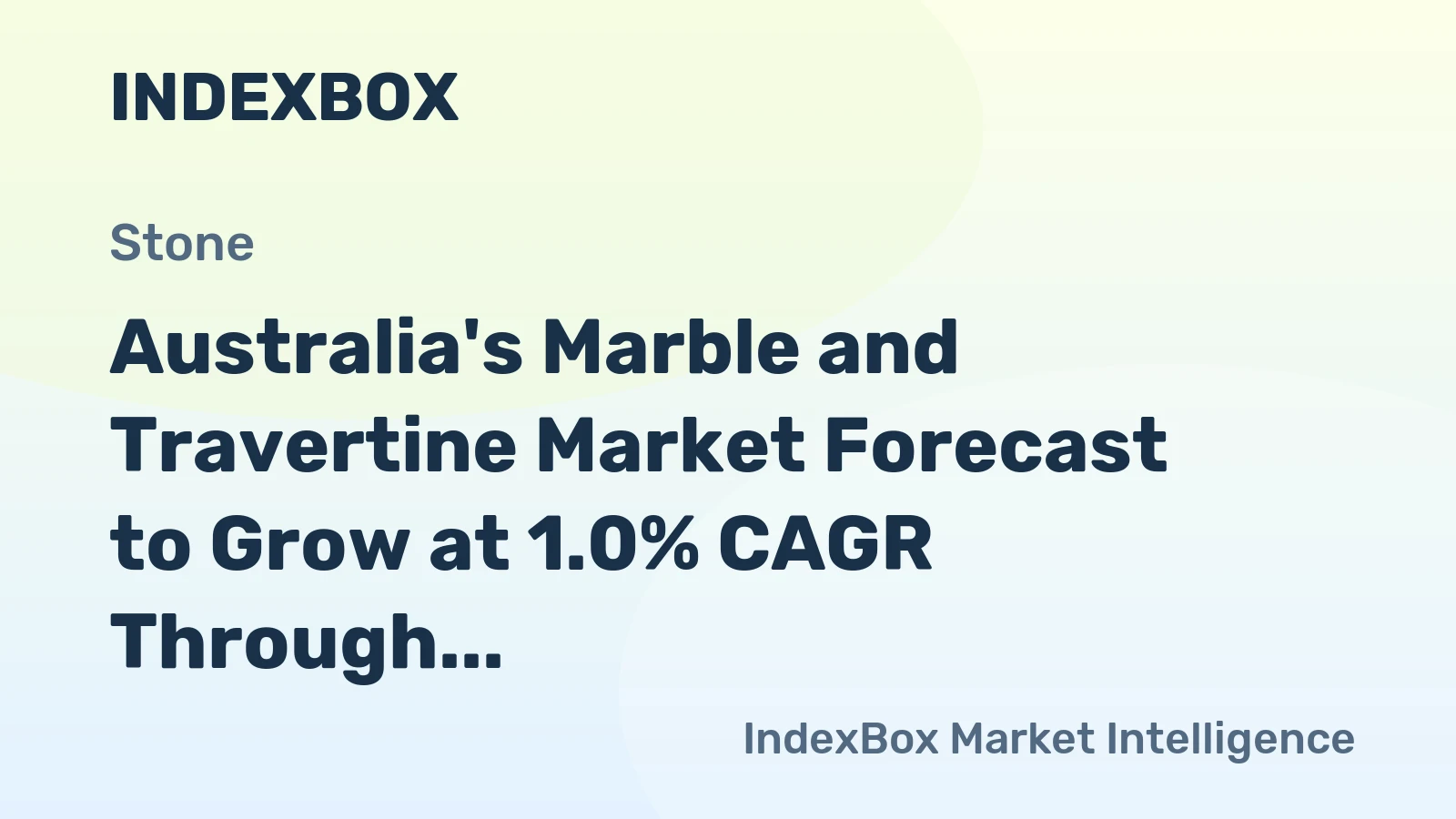 Australia's Marble and Travertine Market Forecast to Grow at 1.0% CAGR Through 2035