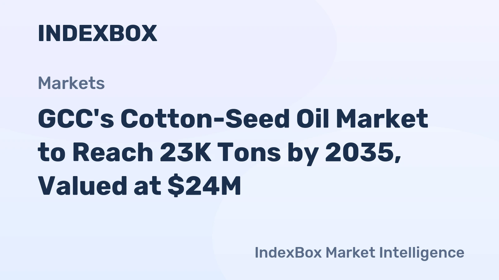 GCC's Cotton-Seed Oil Market to Reach 23K Tons by 2035, Valued at $24M