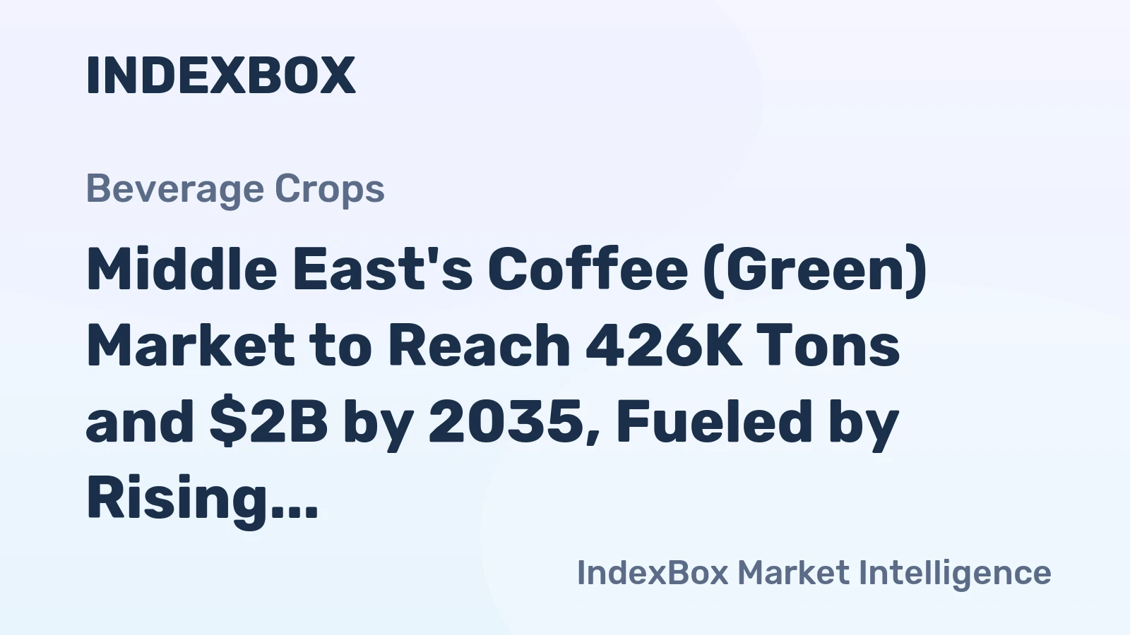 Middle East's Coffee (Green) Market to Reach 426K Tons and $2B by 2035, Fueled by Rising Demand