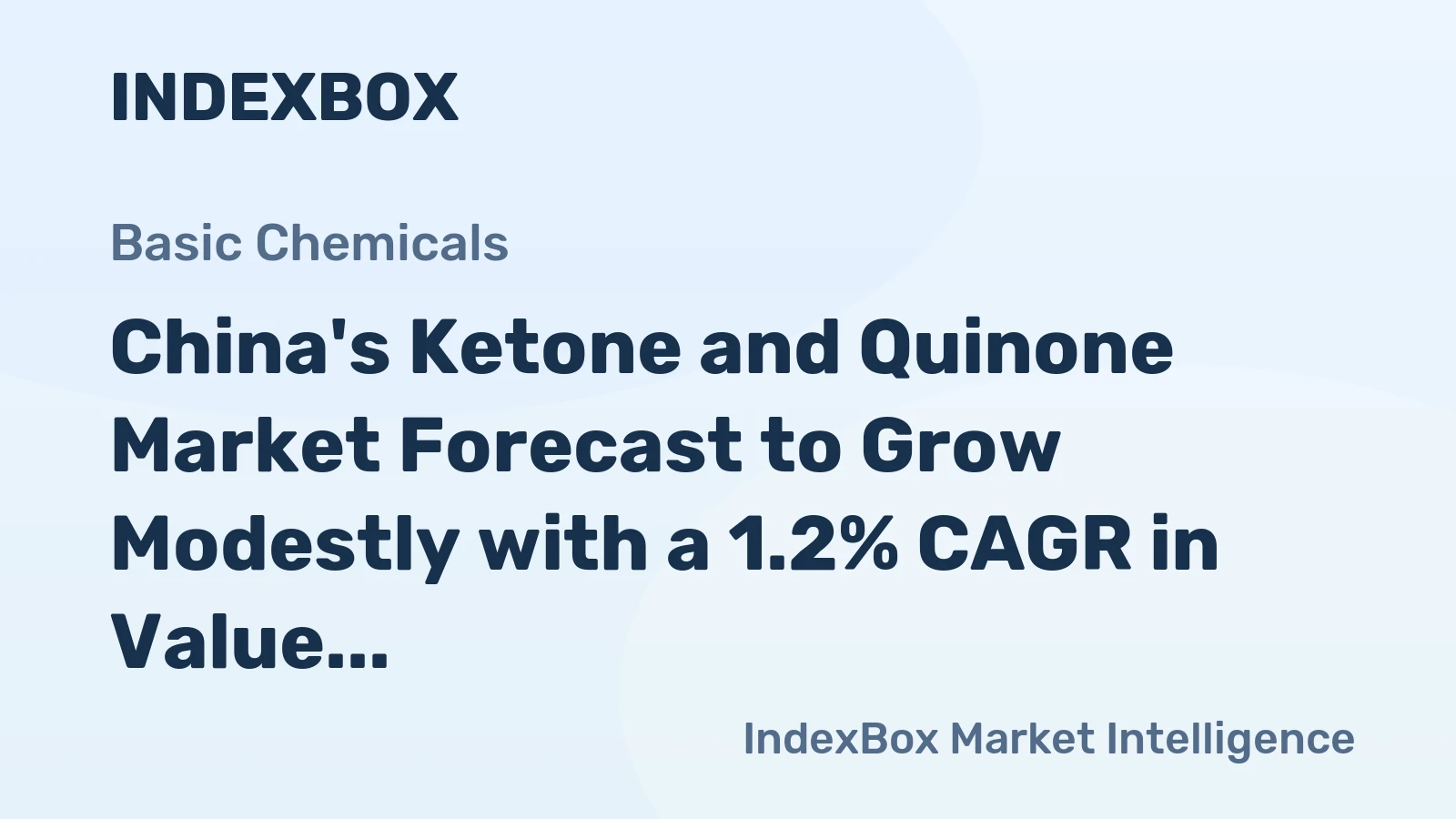 China's Ketone and Quinone Market Forecast to Grow Modestly with a 1.2% CAGR in Value Through 2035