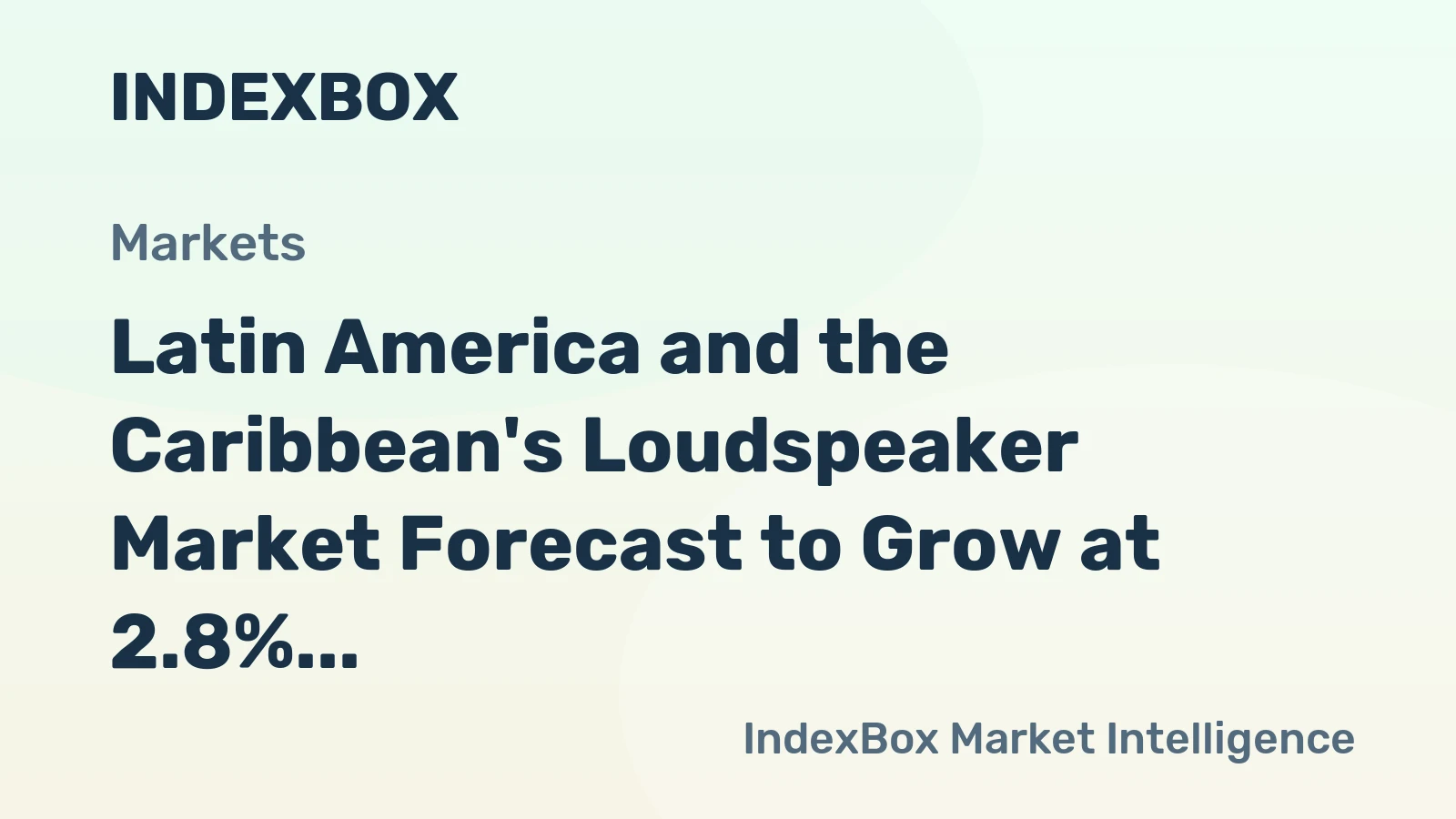 Latin America and the Caribbean's Loudspeaker Market Forecast to Grow at 2.8% CAGR Through 2035